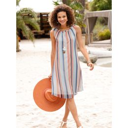 WITT Damen Freizeitkleid mit Farbverlauf-Streifenmuster, aquamarin-bedruckt, Gr&ouml;&szlig;e 50