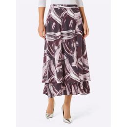 CREATION L PREMIUM Wit Damen Bahnenrock, traube-mauve-bedruckt, Größe 44