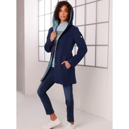 CREATION L PREMIUM Wit Damen Kapuzenjacke mit kontrastfarbenen Akzenten, marine-bleu, Gr&ouml;&szlig;e 40