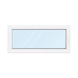Lichtband Fenster, Kunststofffenster aluplast Ideal 4000, Wei&szlig;, 1250 x 550 mm, 2-fach Festverglasung aus Klarglas, individuell konfigurieren