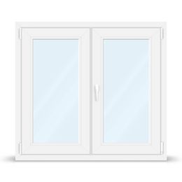 Zweifl&uuml;gelige Fenster, Kunststofffenster aluplast Ideal 4000, Wei&szlig;, 885 x 510 mm, Dreh-Kipp-&Ouml;ffnung, individuell konfigurieren