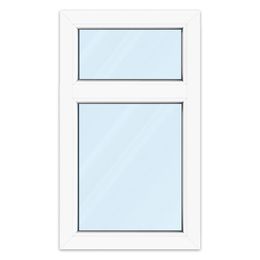 Fenster mit Oberlicht, Kunststoff, aluplast IDEAL 4000, Wei&szlig;, 510 x 1010 mm, 2-fach Verglasung, individuell konfigurieren