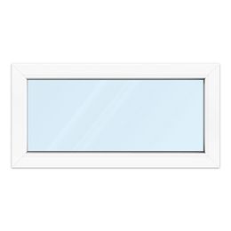 Fenster 100x50 cm, Kunststoff Profil aluplast IDEAL&reg; 4000, Wei&szlig;, 1000x500 mm, einteilig festverglast, 2-fach Verglasung, individuell konfigurieren