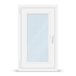 Badfenster, Kunststoff Fenster f&uuml;r Badezimmer, aluplast IDEAL&reg; 4000, 60 x 100 cm, Wei&szlig;, 1-teilig Drehkipp links, 2-fach Verglasung, nach Ma&szlig;