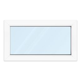 Fenster 90x50 cm, Kunststoff Profil aluplast IDEAL&reg; 4000, Wei&szlig;, 900x500 mm, einteilig festverglast, 2-fach Verglasung, individuell konfigurieren