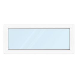 Fenster 120x50 cm, Kunststoff Profil K&ouml;mmerling 70 AD, Wei&szlig;, 1200x500 mm, einteilig festverglast, 2-fach Verglasung, individuell konfigurieren