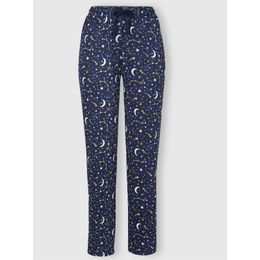 w&auml;schepur w&auml;schepur Damen Schlafanzug-Hose, marine-ocker-bedruckt, Gr&ouml;&szlig;e 44/46