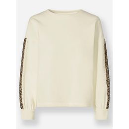 Heine Witt Damen Sweatshirt mit Galonstreifen, champagner, Gr&ouml;&szlig;e 48