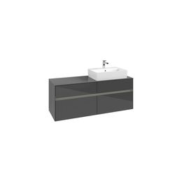 Villeroy & Boch V&B Waschtischunterschrank Collaro 140x54,8x50cm, WT r, LED 10W, glo Gr ; Villeroy & Boch (C133B0FP)