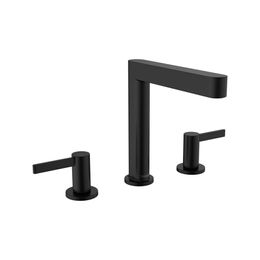 Hansgrohe 3-Loch-Waschtischarmatur 160 Finoris m Push-Open-Ablaufgarnitur, schwarz matt (76034670)