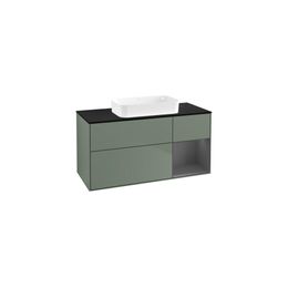 Villeroy & Boch V&B Waschtischunterschrank Wandbeleuchtung Finion 120x60 cm, Reg re Anthrac. m, Oli. m Lac ; Villeroy & Boch (G712GKGM)