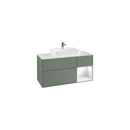 Villeroy & Boch V&B Waschtischunterschrank Wandbeleuchtung Finion 120cm, Pl w m, Rg re glo wh., Oli. m Lac ; Villeroy & Boch (G421GFGM)