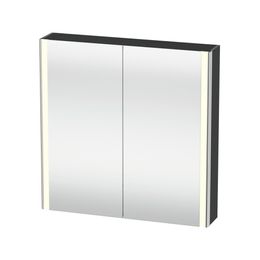 Duravit Uni-Spiegelschrank XSquare Steckd. CH 80x80x15,5cm, gra ma, 2 Tür, LED, wandhängend (XS7112049492000)