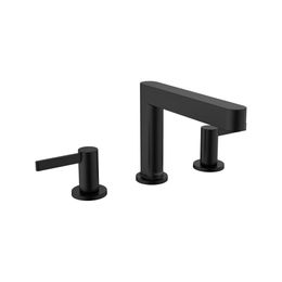 Hansgrohe 3-Loch-Waschtischarmatur 110 Finoris m Push-Open-Ablaufgarnitur, schwarz matt (76033670)