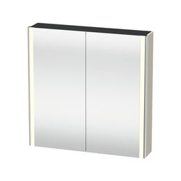 Duravit Uni-Spiegelschrank XSquare Steckd. CH 80x80x15,5cm, Tau, 2 Tür, LED, wandhängend (XS7112091912000)
