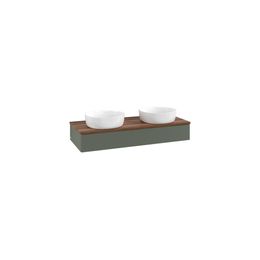 Villeroy & Boch V&B Waschtischunterschrank mit Frontstruktur, mit Beleuchtung Antao 120x19x50cm, WBP w. wal, lea gre. m Lac ; Villeroy & Boch (L13112HL)