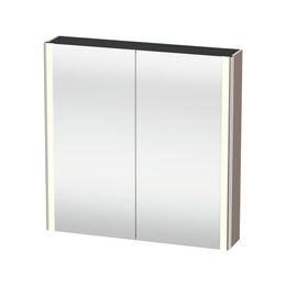 Duravit Universal-Spiegelschrank XSquare 80x80x15,5cm, Basalt matt, 2 Tür, LED (XS7112043430000)