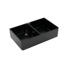 Villeroy & Boch V&B Sp&uuml;lstein Doppelbecken 90 X Abl.garn m Hand., m Exzenter, pure black ; Villeroy & Boch (639002R7)
