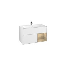 Villeroy & Boch V&B Waschtischunterschrank Finion Reg re Oak Veneer, Glossy white lacquer ; Villeroy & Boch (F040PCGF)