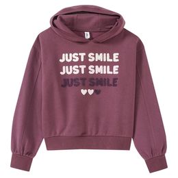 Yigga M&auml;dchen Sweat-Hoodie mit Text-Applikation