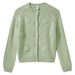 Yigga M&auml;dchen Strickjacke mit Blumen-Applikation