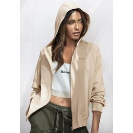 BENCH. LOUNGEWEAR Kapuzensweatjacke beige Gr. 32/34 f&uuml;r Damen. Nachhaltig.