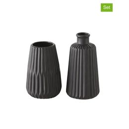 Boltze 2er-Set: Vasen "Esko" in Schwarz - 37% | Kerzen-vasen