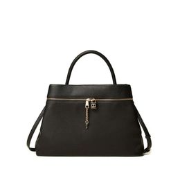 TWINSET Twin-Set Shopper & Totes - Structured Handbag With Gold-Tone Zipper - Gr. unisize - in Schwarz - f&uuml;r Damen
