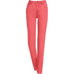 CR&Eacute;ATION L Damen 5-Pocket-Jeans mit bestickten Ges&auml;&szlig;taschen korallenrot Gr&ouml;&szlig;e 42