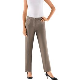 Damen Schlupfjeans mit Rundum-Dehnbund taupe, Gr&ouml;&szlig;e 38