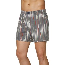 Herren Boxershorts grau-bedruckt Gr&ouml;&szlig;e 6