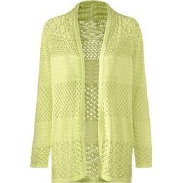 CR&Eacute;ATION L Damen Strickjacke mit Ajour-Muster pistazie Gr&ouml;&szlig;e 38