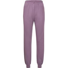 Ringella Damen Schlafanzug mit elastischen B&uuml;ndchen lila-geringelt Gr&ouml;&szlig;e 48/50