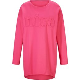 Heine Damen Longshirt mit Pr&auml;gung fuchsia Gr&ouml;&szlig;e 38