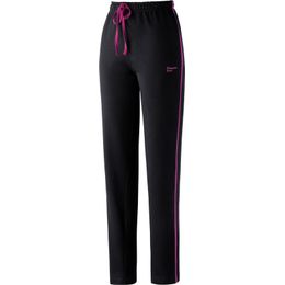 Damen Freizeithose mit angerauter Innenseite schwarz-pink Größe 24/25