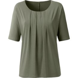 Heine Damen Fledermausshirt mit Rundhals-Ausschnitt khaki Gr&ouml;&szlig;e 50