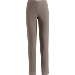 Damen Hose mit Dehnbund, Viskose-Qualit&auml;t taupe Gr&ouml;&szlig;e 20