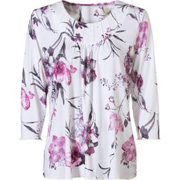 CR&Eacute;ATION L Damen Print-Shirt mit Biesen wei&szlig;-erika-bedruckt Gr&ouml;&szlig;e 40