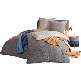 w&auml;schepur unisex Bettw&auml;sche champagner-royalblau-bedruckt Gr&ouml;&szlig;e 80x80/155x220 cm