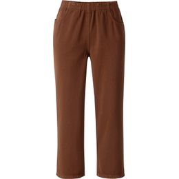 CR&Eacute;ATION L Damen Caprihose aus reiner Baumwolle dunkelbraun Gr&ouml;&szlig;e 50