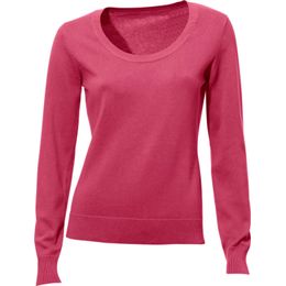 Heine Damen Rundhalspullover aus Feinstrick pink Gr&ouml;&szlig;e 36