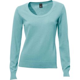 Heine Damen Rundhalspullover aus Feinstrick aqua Gr&ouml;&szlig;e 40