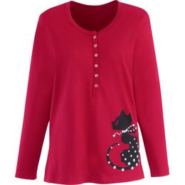 CR&Eacute;ATION L Damen Schlafanzug mit breitem Dehnbund rot Gr&ouml;&szlig;e 52/54