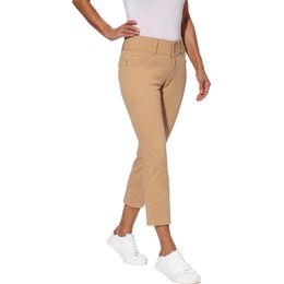 CR&Eacute;ATION L Damen 7/8-Jeans mit breitem 3-Knopf-Bund camel Gr&ouml;&szlig;e 19