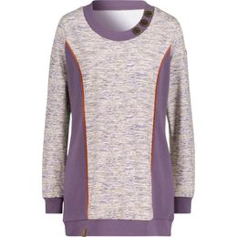 CR&Eacute;ATION L Damen Sweatshirt in Longform feige-wei&szlig;-meliert Gr&ouml;&szlig;e 52
