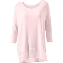 Heine Damen Oversize-Shirt mit Chiffon-Saum ros&eacute; Gr&ouml;&szlig;e 48/50
