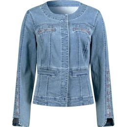 CR&Eacute;ATION L Damen Jeansblazer mit glitzernden Details blue-bleached Gr&ouml;&szlig;e 40