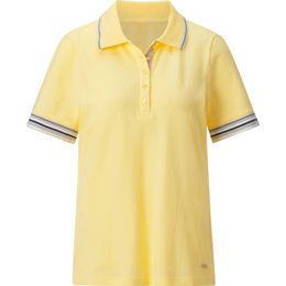 CR&Eacute;ATION L Damen Poloshirt in Pikee-Qualit&auml;t zitrone Gr&ouml;&szlig;e 48