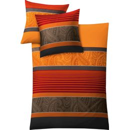 Kleine Wolke unisex Bettw&auml;sche orange Gr&ouml;&szlig;e 155x220 cm + 80x80 cm