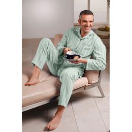 COMTE Herren Pyjama gr&uuml;n-gestreift Gr&ouml;&szlig;e 48/50